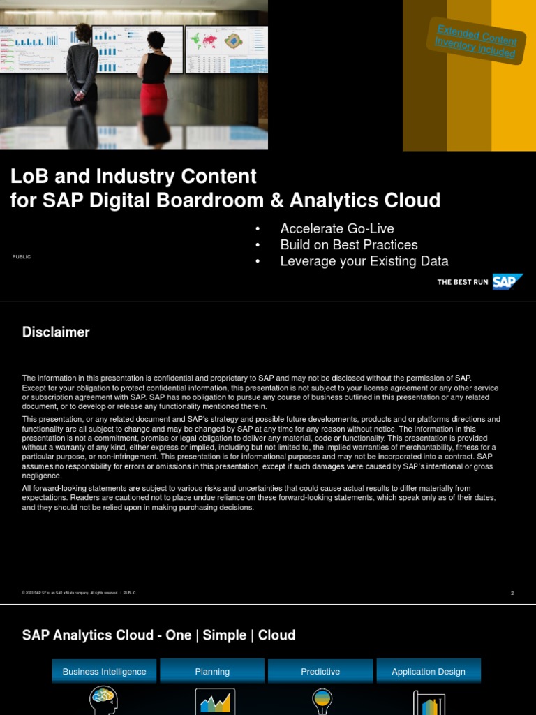 LoB and Industry Content For SAP Digital Boardroom & Analytics Cloud | PDF | Analytics | Sap Se