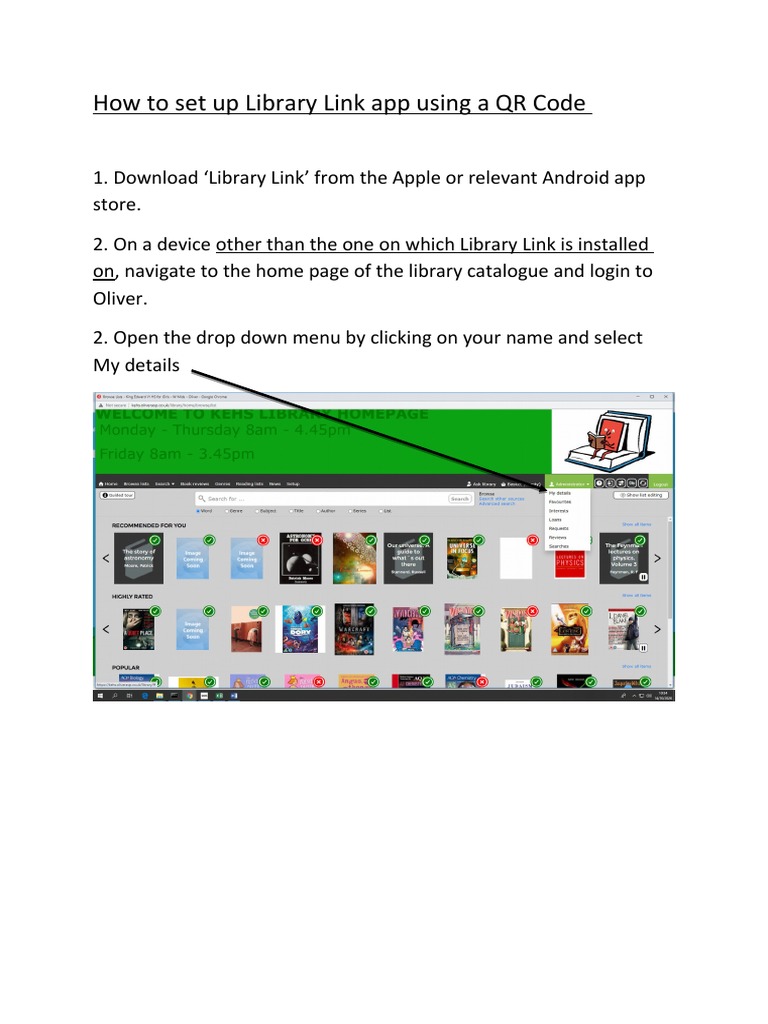 How To Set Up Library Link | PDF