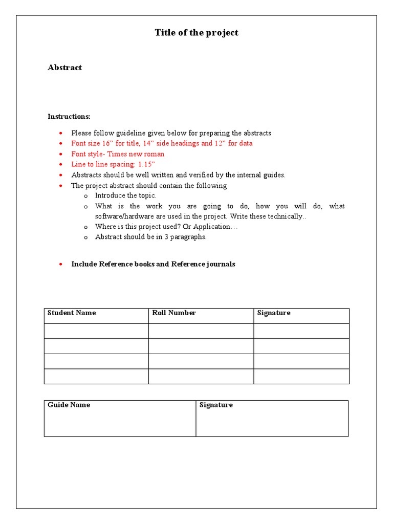 Major Project Abstract Format | PDF