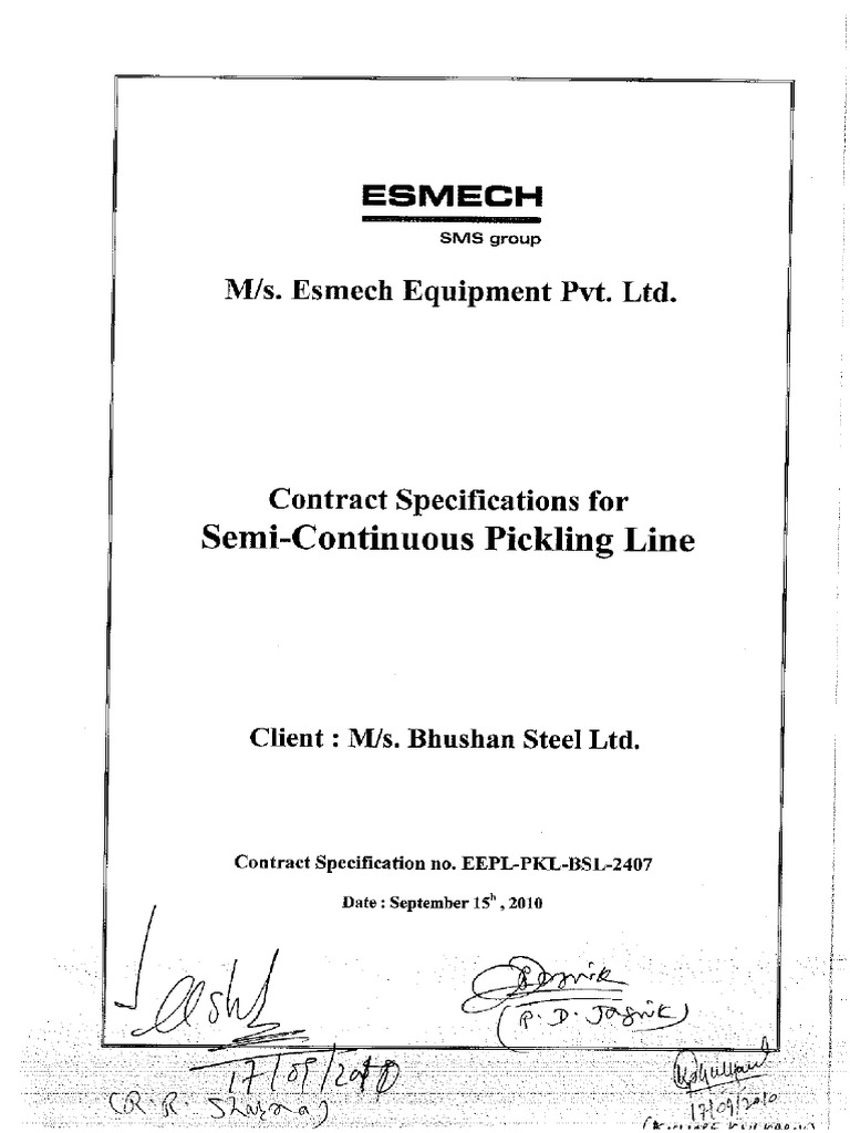 009-014-Esmech-Technical-1 No. Push Pull Pickling Line & Supply of ...