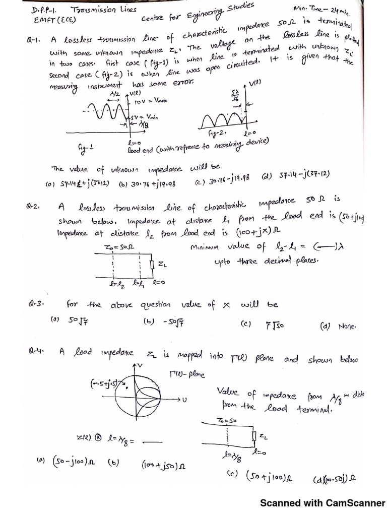 EMFT Part 2 (ECE) DPP 1 - Transmission Lines PDF | PDF