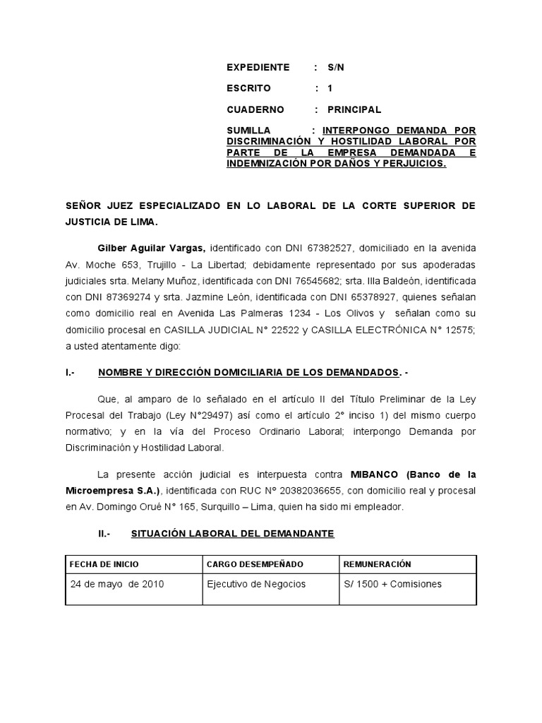 Modelo de Demanda | Descargar gratis PDF | Ley procesal | Demanda judicial
