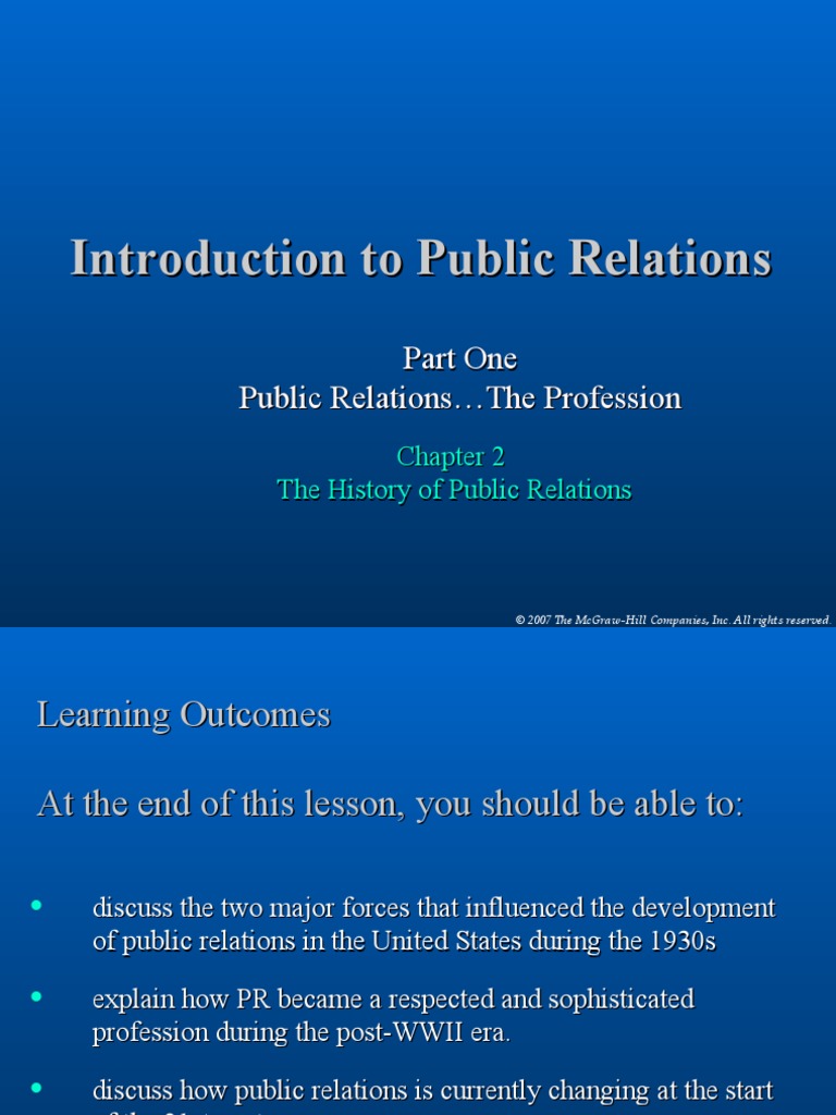 PRO458 - Chapter 2 - The History of Public Relations | PDF | Public ...