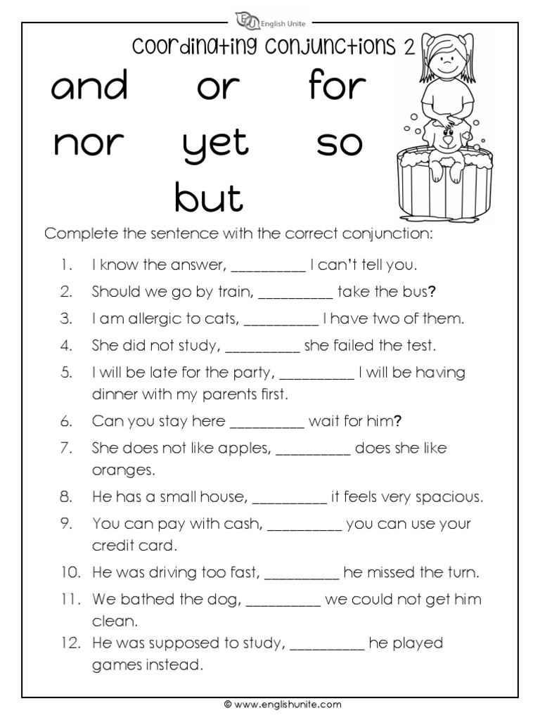 Coordinating Conjunction 2 Pdf Pdf