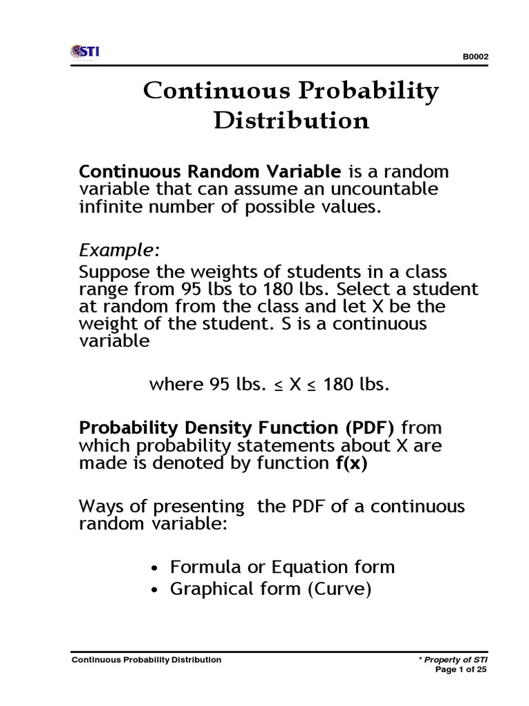 Understanding Continuous Probability Distributions | PDF | Normal ...