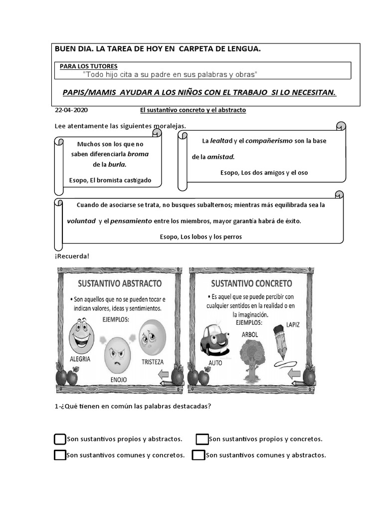 Trabajo Diario 17 Lengua 2020 | PDF