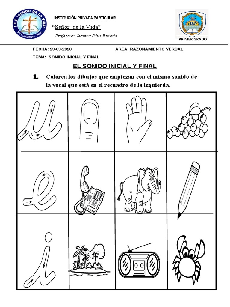 Sonido Inicial y Final | PDF