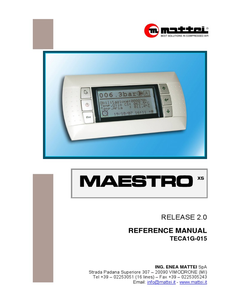 Maestro XS Reference Manual Version 2.0 PDF | PDF | Menu (Computing ...