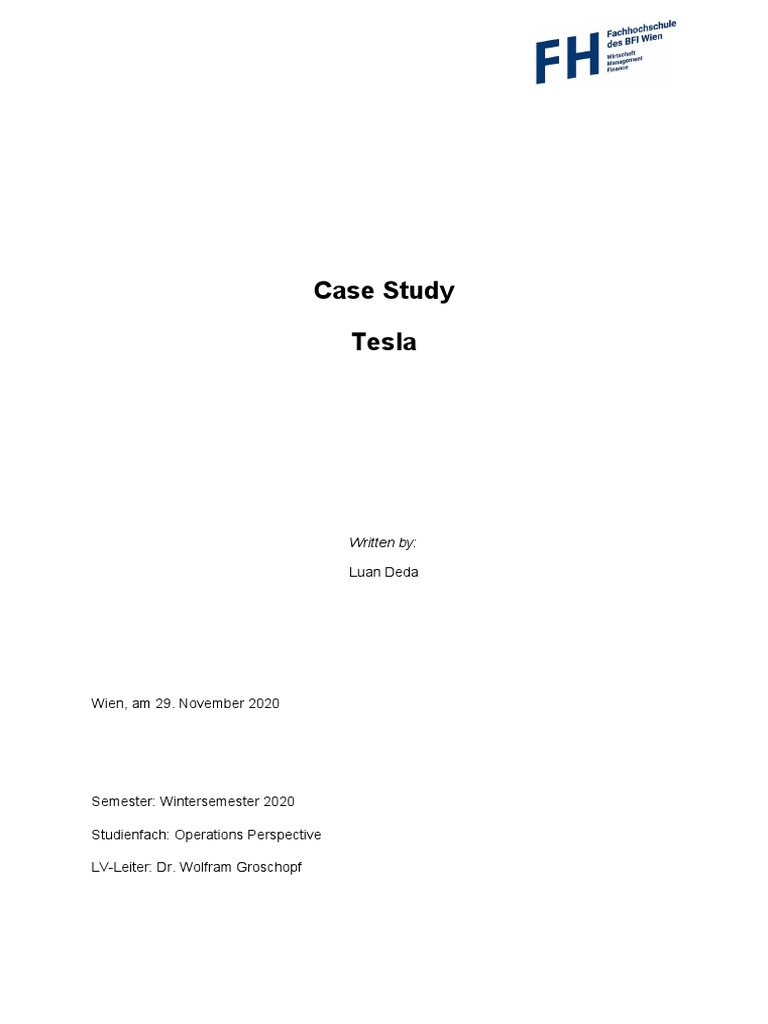 Case Study Tesla: Luan Deda | PDF | Supply Chain | Electric Vehicle
