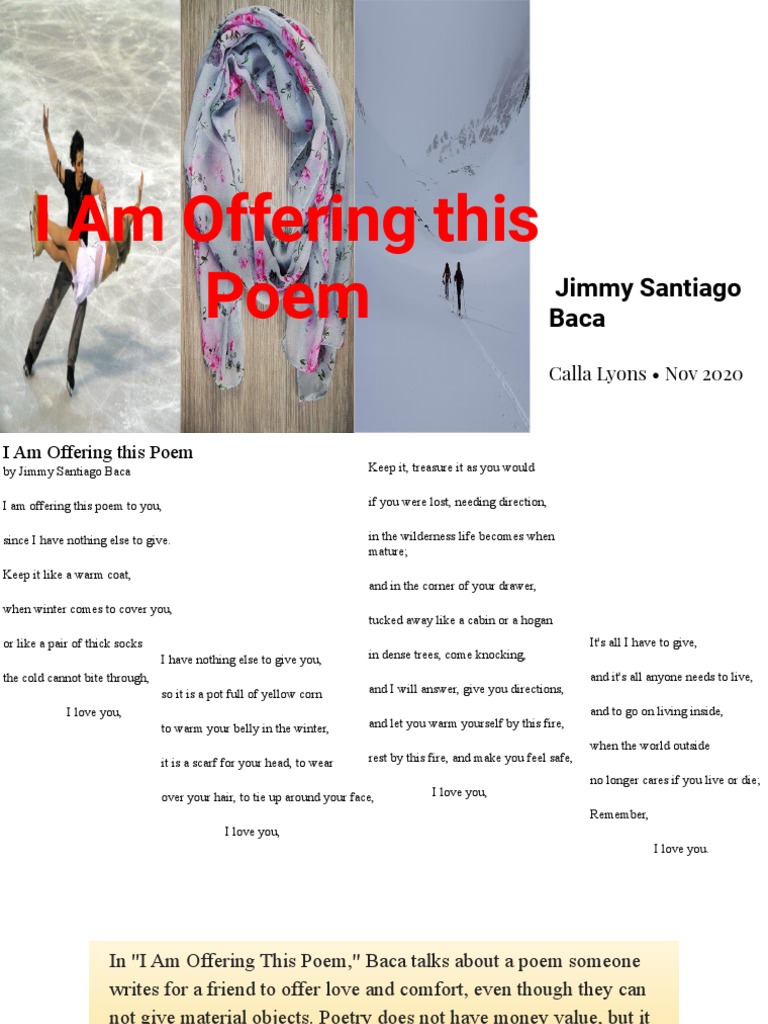 I Am Offering This Poem: Jimmy Santiago Baca | PDF