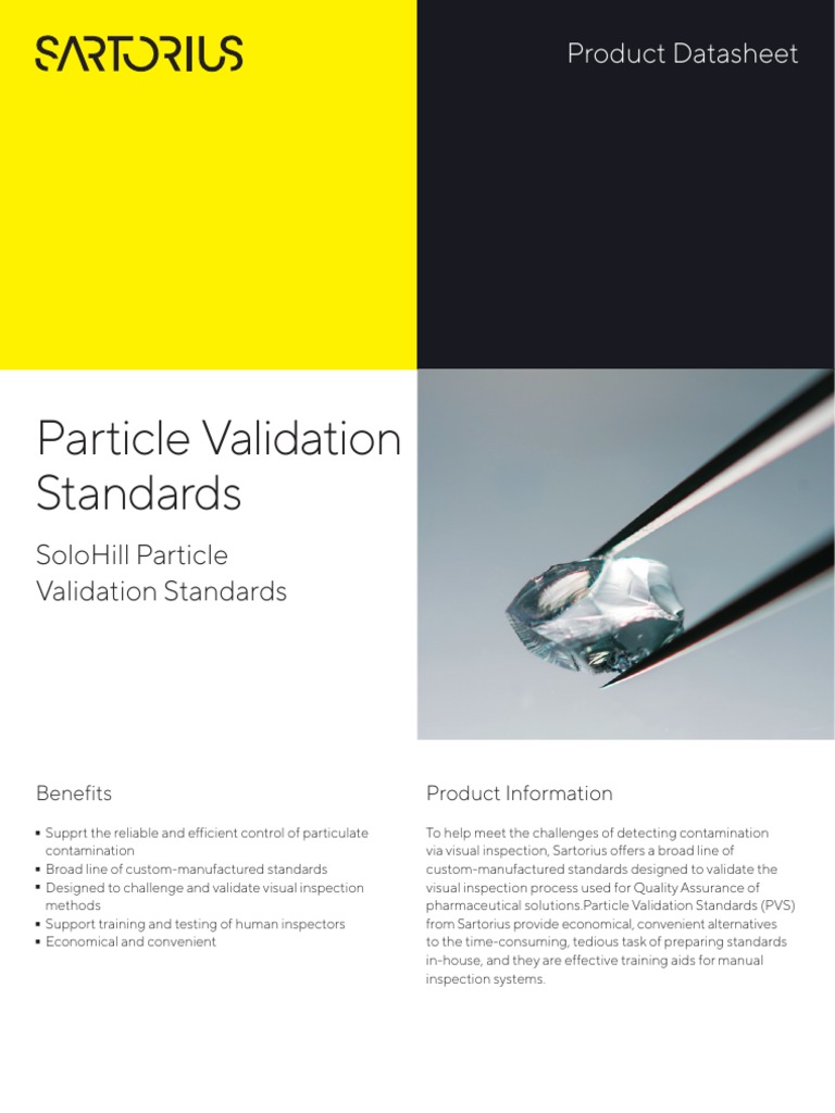 Sartorius 2020 PD Particle Validation Standards SoloHill Particle Validation Standards | PDF ...