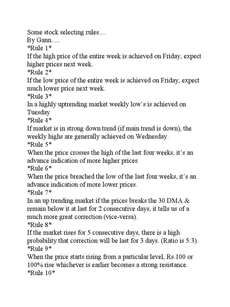 Some Stock Selecting Rules | PDF