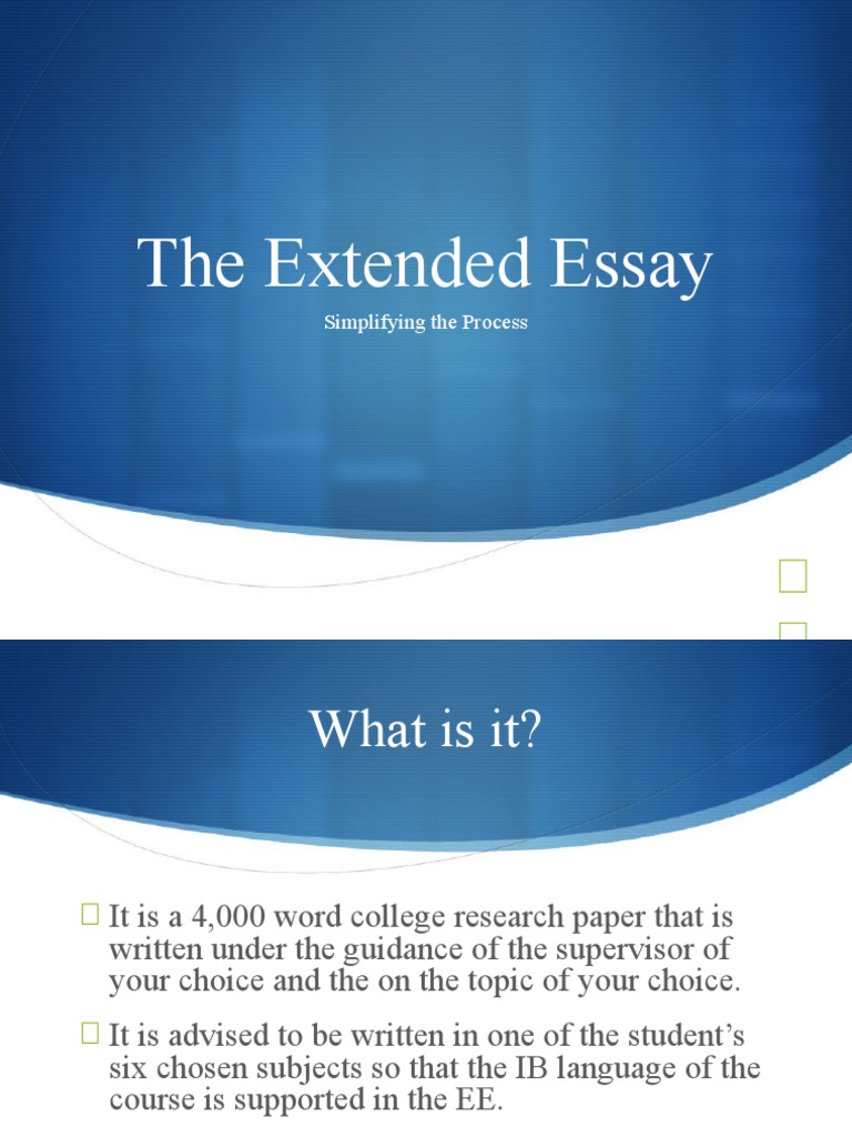 The Extended Essay | PDF | Question | Essays