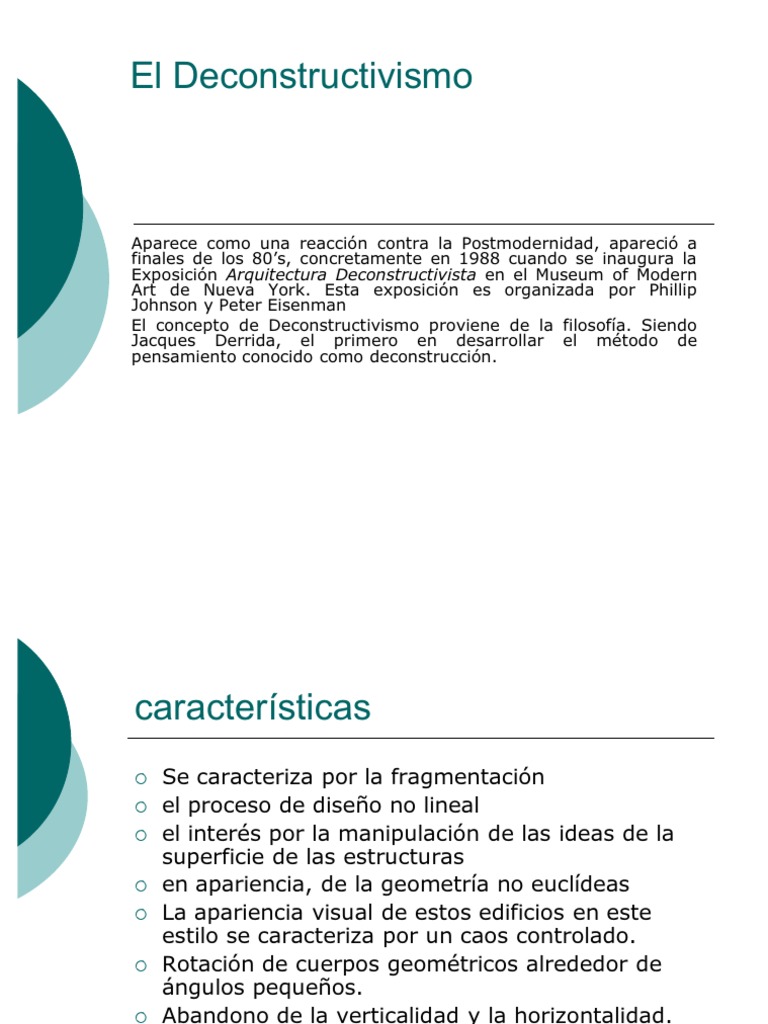 El Deconstructivismo | PDF | Jacques Derrida | Movimientos filosóficos