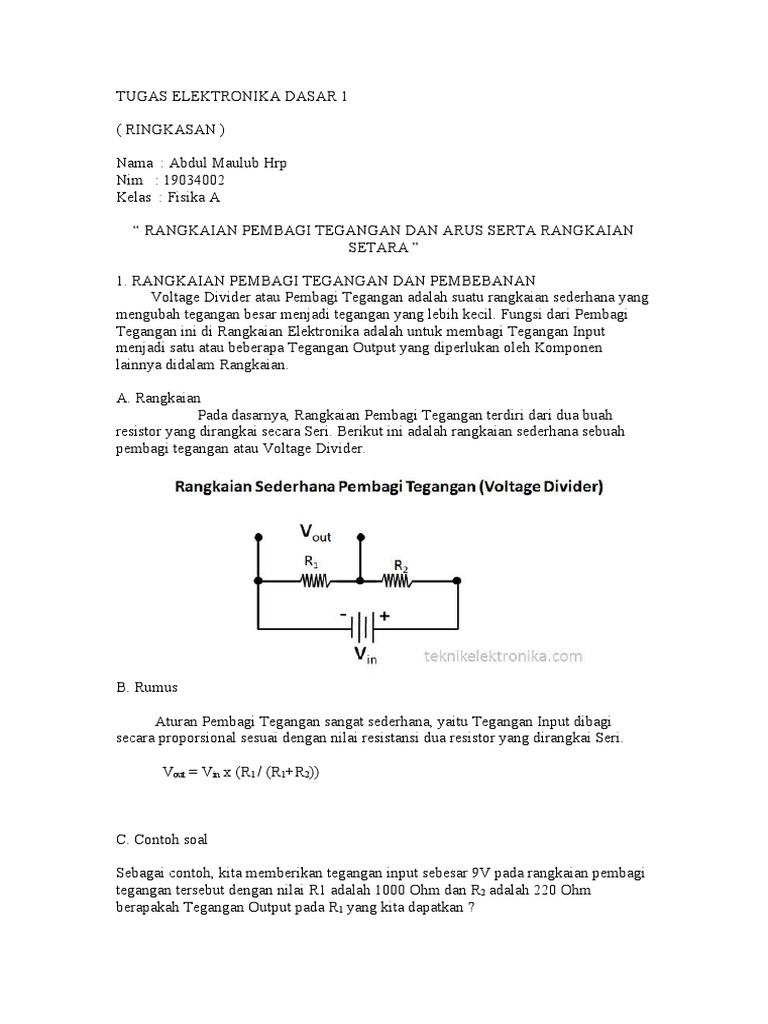 Tugas 3 Elektronika Dasar | PDF