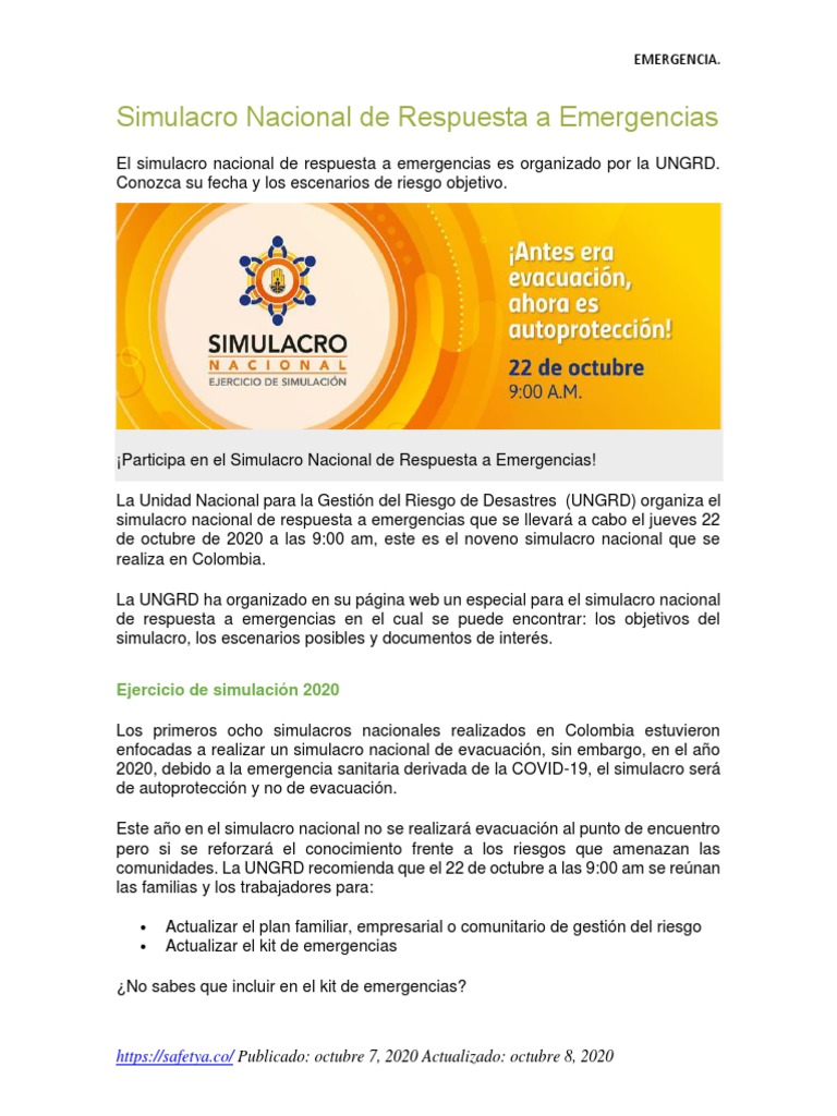 Simulacro Emergencias | PDF | Ciclones tropicales | Tormentas de viento
