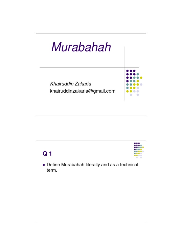 Understanding Murabahah in Islamic Finance | PDF | Sales | Business