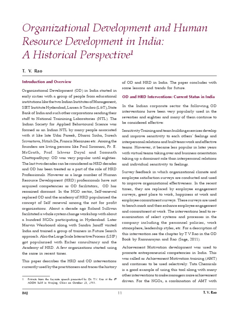 Organizational Development and Human PDF | PDF | Behavioural Sciences ...