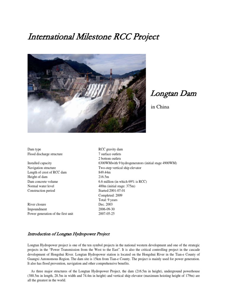 Longtan Dam | PDF | Dam | Hydroelectricity