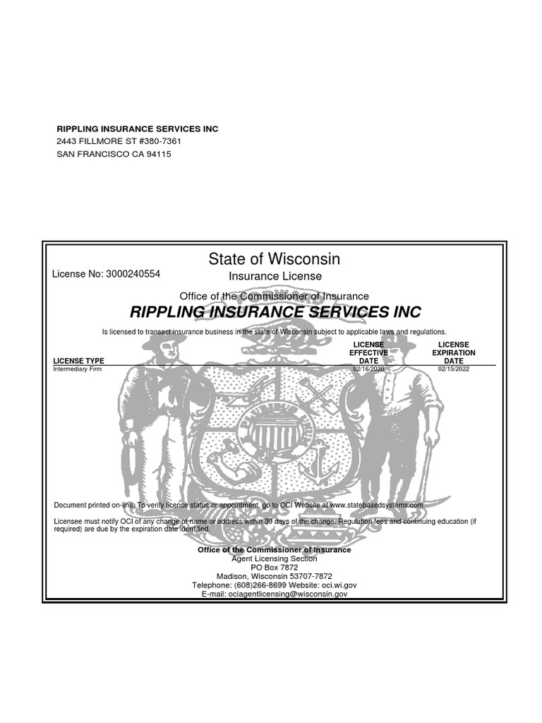 WI License RIPPLING 2022 PDF | PDF