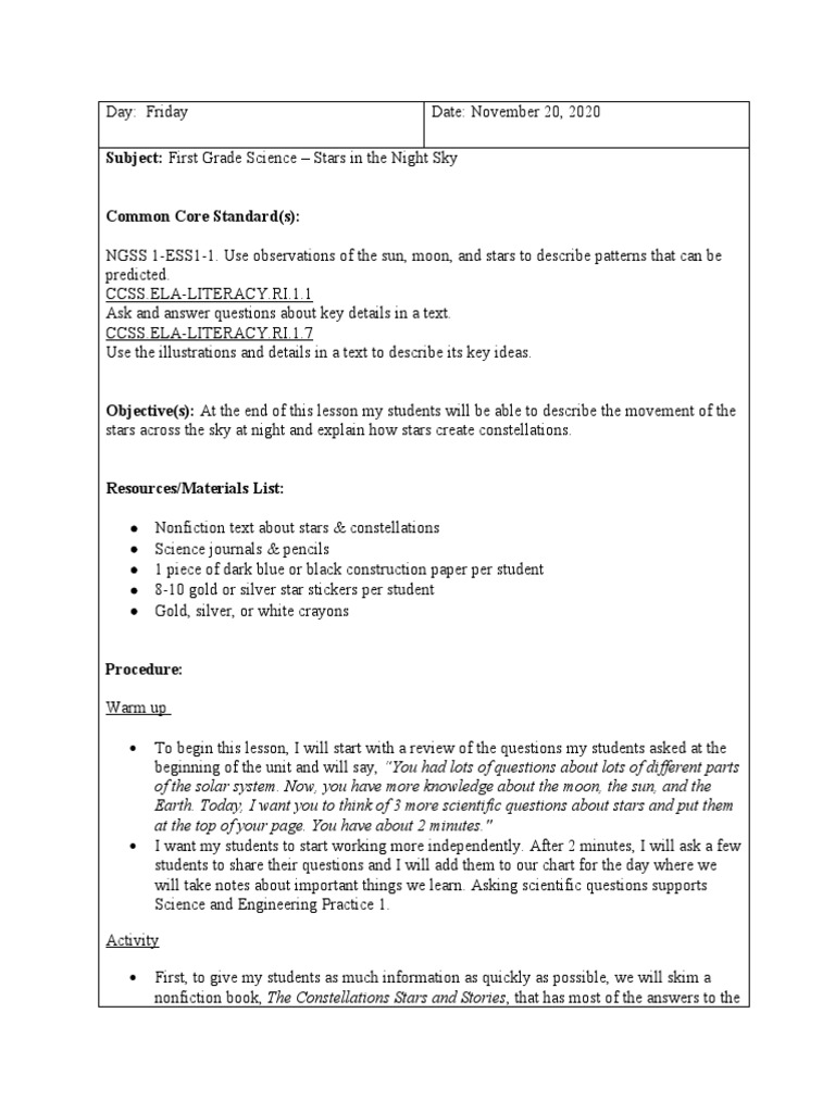 Ed360a - Science - Stars in The Night Sky | PDF | Stars | Night Sky