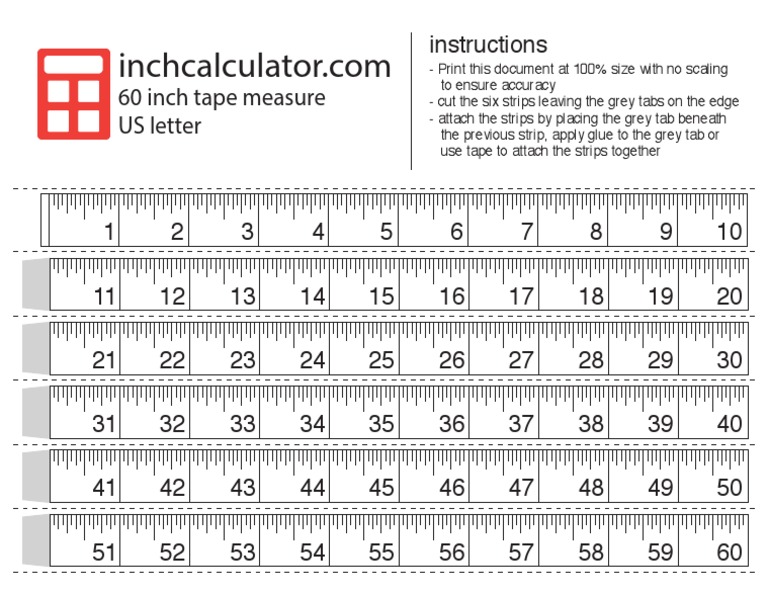 60 Inch Tape Measure US Letter Instructions | PDF