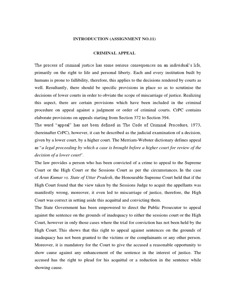 Criminal Appeal Process and Case Analysis | PDF | Judgment (Law) | Appeal