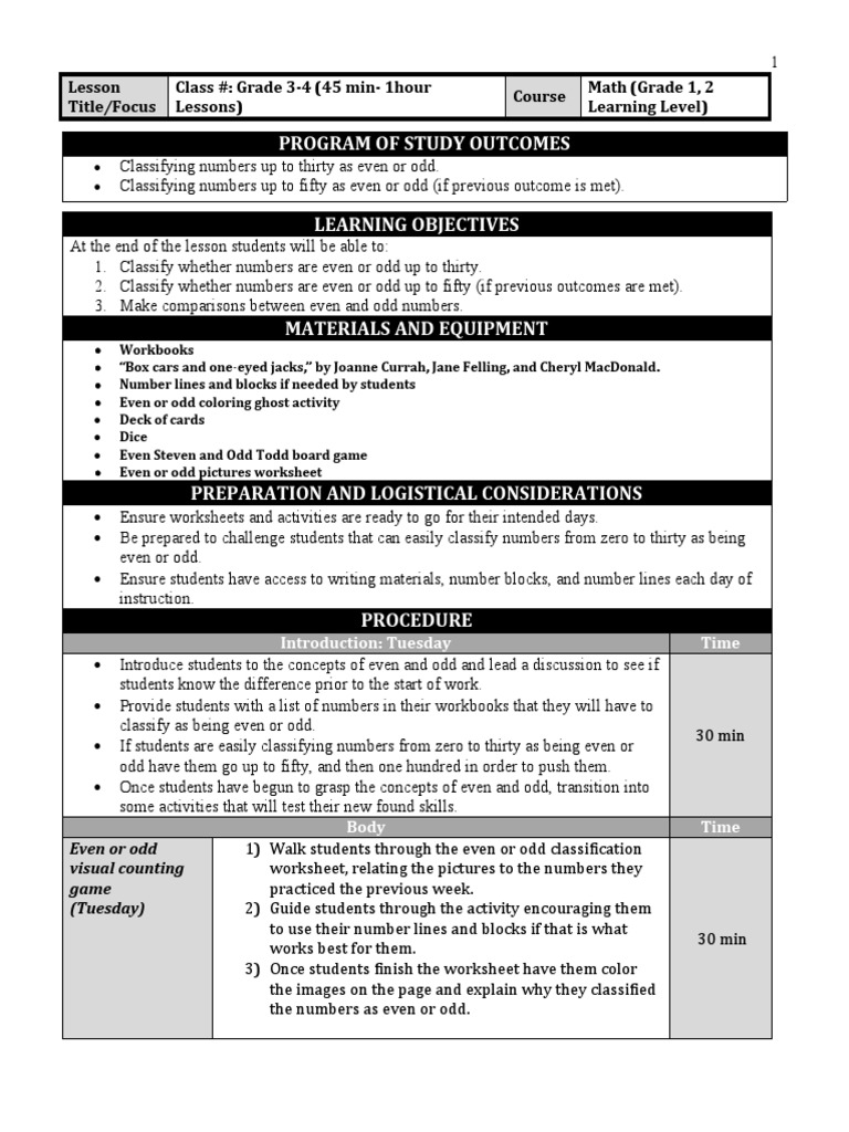 Week 3 Math Lesson Plan | PDF | Lesson Plan | Educational Psychology