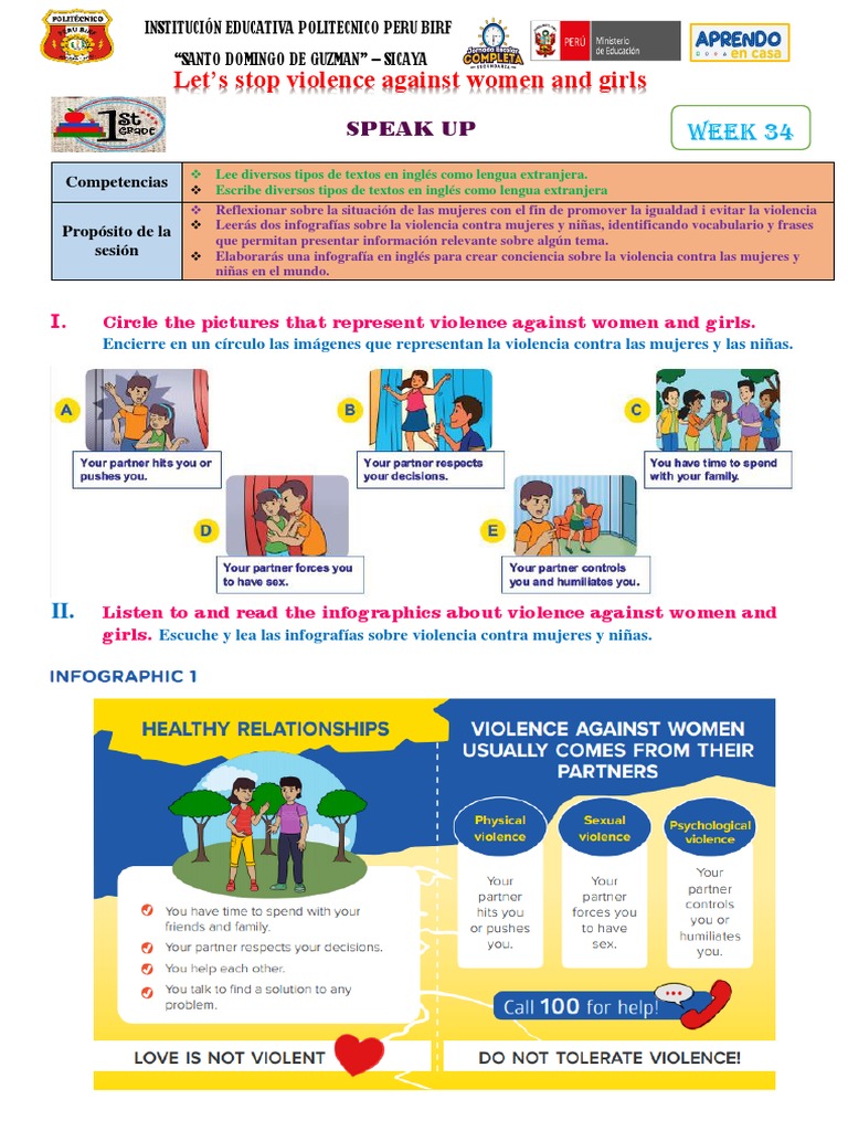 Let's Stop Violence Against Women and Girls. SPEAK UP | PDF