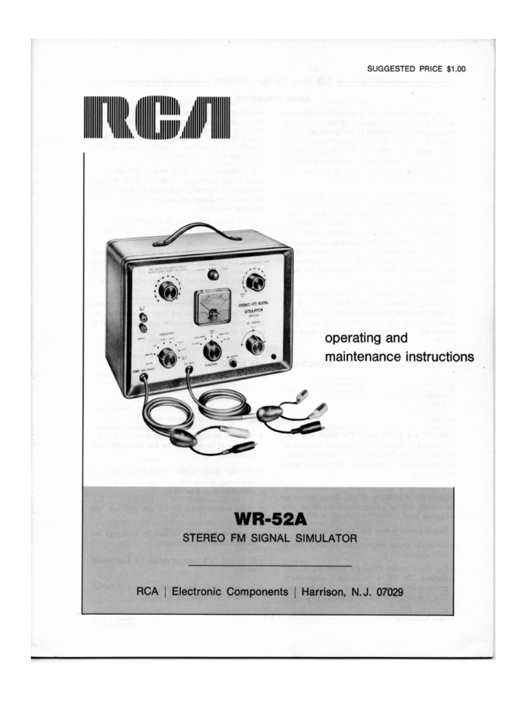 RCA WR-52A Stereo FM Signal Simulator PDF | PDF