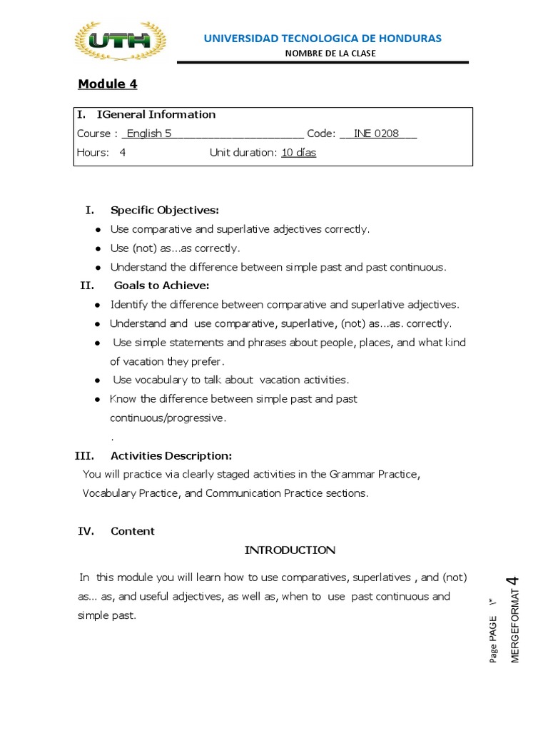 English 5 Module 4 | PDF | Adjective | Languages