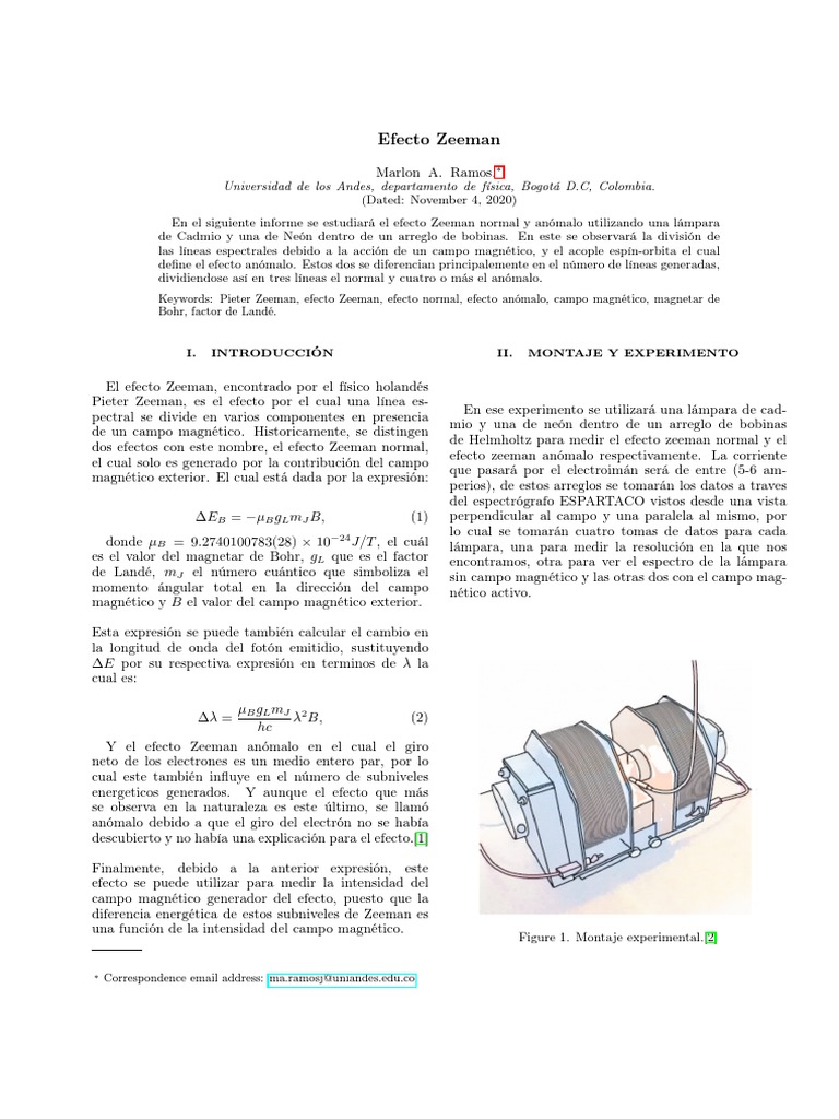 Efecto Zeeman | PDF | Fotón | Electrón
