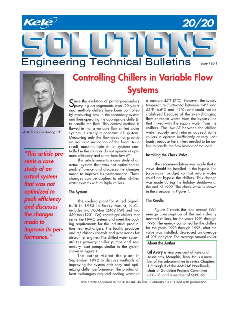 Improving Chiller Efficiency in Variable Flow Systems | PDF | Heat ...