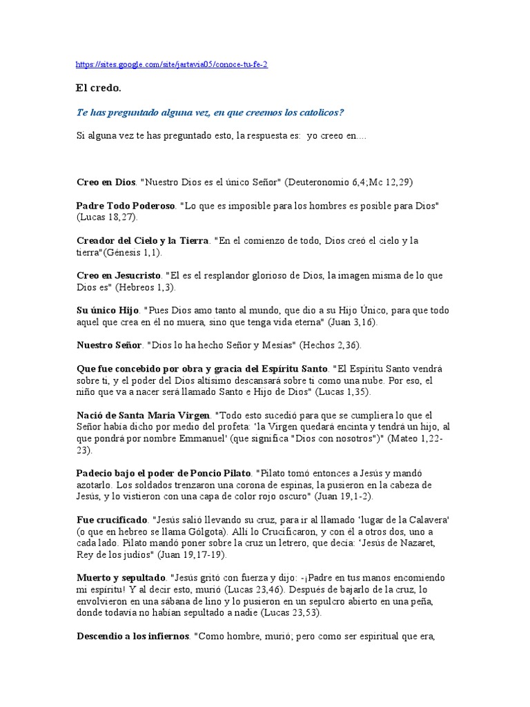 EL CREDO Explicado | PDF | Credo | Jesús