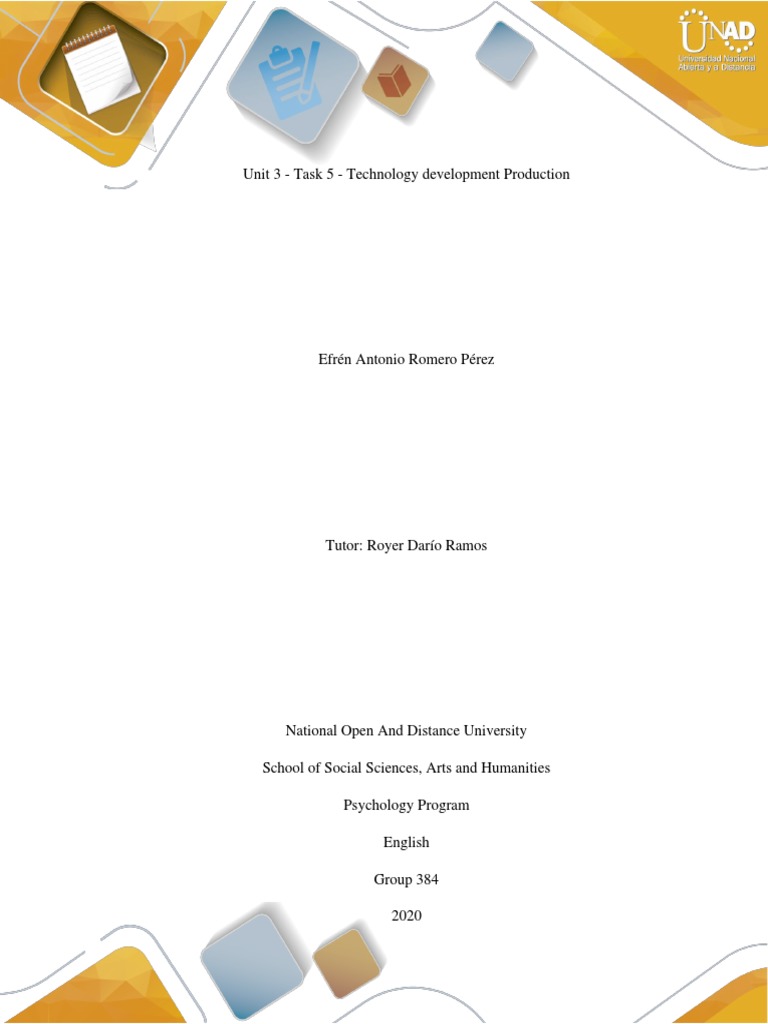 Unit 3 - Task 5 - Technology Development Production | PDF