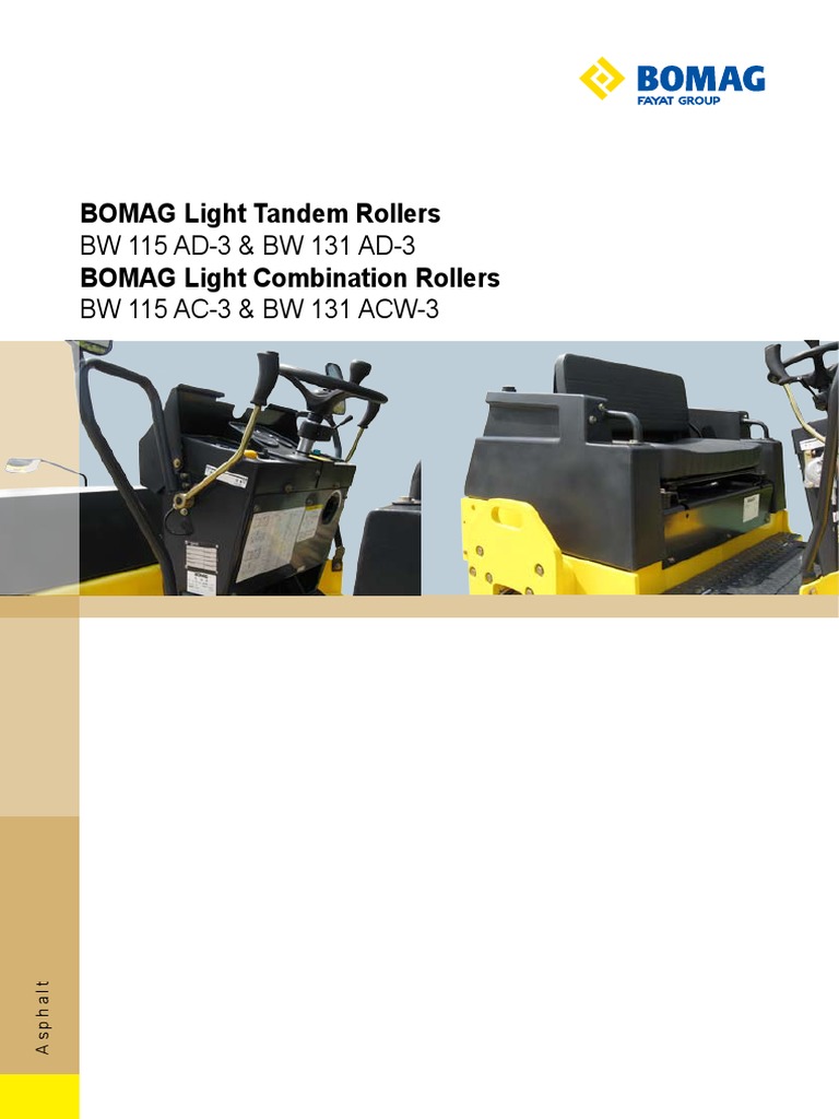 BOMAG BW 115 & 131 Roller Overview | PDF | Switch | Asphalt