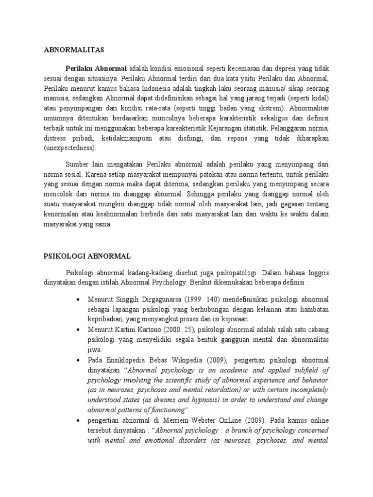 Definisi dan Contoh Abnormalitas | PDF