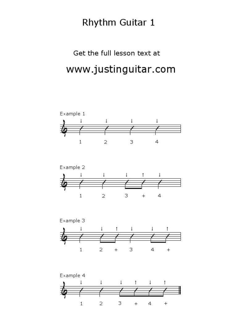 Rhythm Guitar Exercises for Beginners | PDF