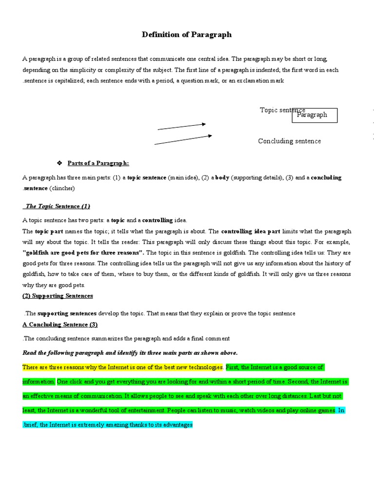 How To Write A Good Paragraph Exercises. | PDF | Paragraph | Sentence ...