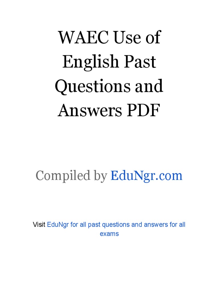 WAEC English Past Questions PDF | PDF