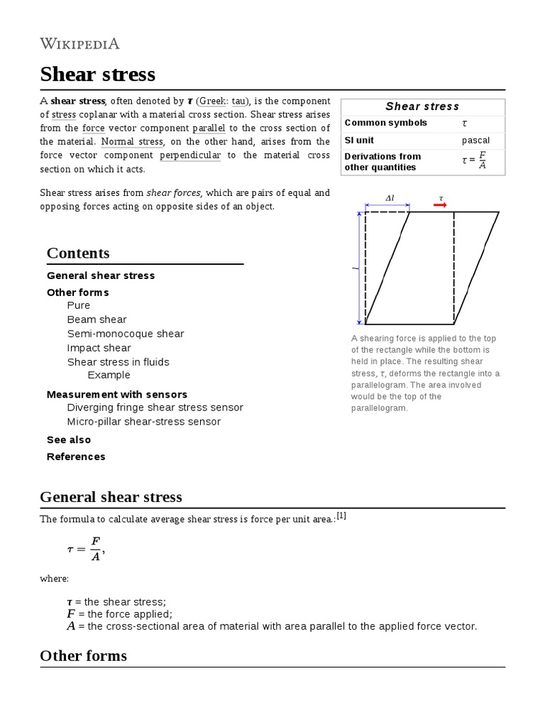 General Shear Stress Other Forms | PDF | Shear Stress | Solid Mechanics