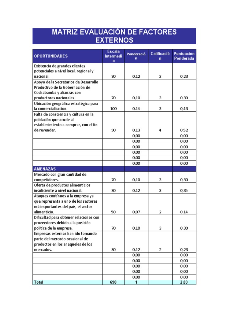 Matriz Mefe y Mefi | PDF | Economias | Business