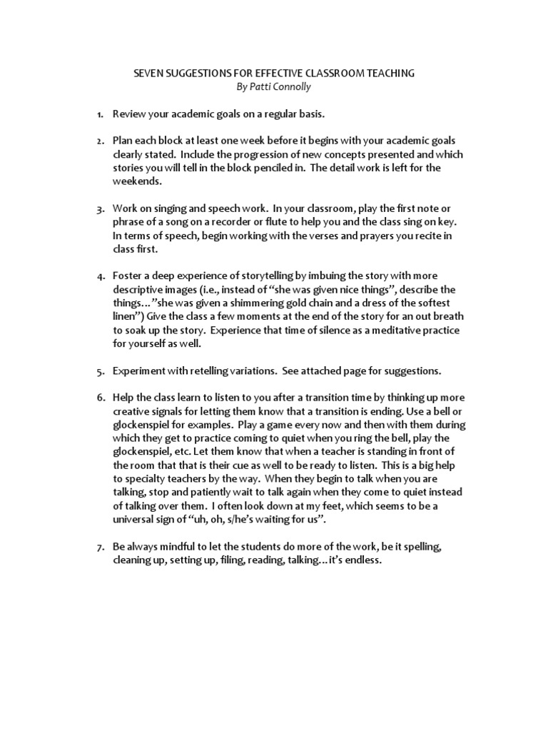 Effective Classroom Teaching Tips | PDF