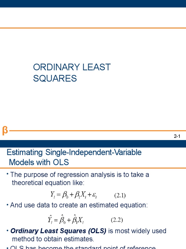 Chapter2 - Ordinary Least Squares | PDF | Ordinary Least Squares | Regression Analysis