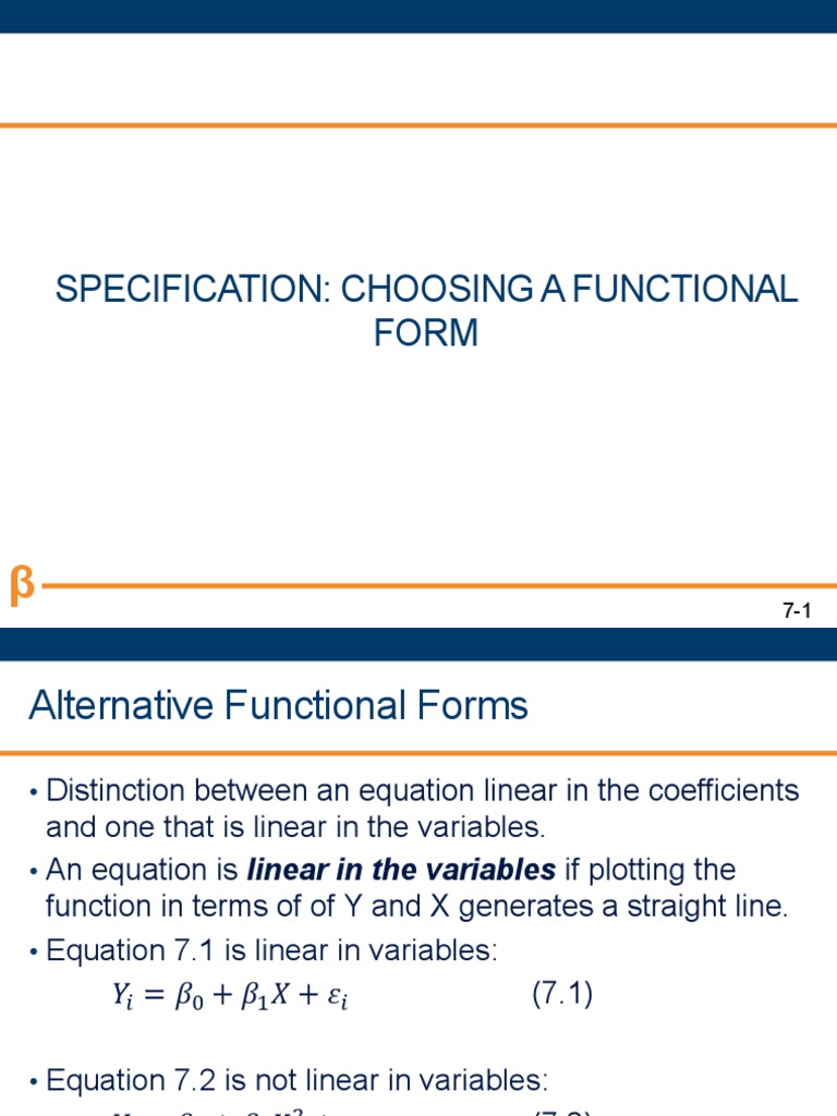Chapter7 - Spesification - Choosing A Functional Form | PDF ...