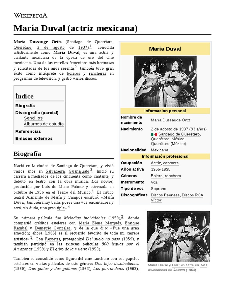 María Duval (Actriz Mexicana) | PDF | Entretenimiento (general) | Cine