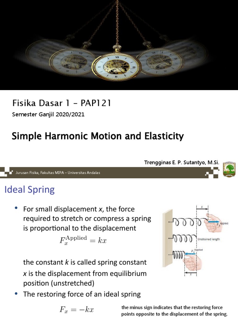 Simple Harmonic Motion and Elasticity | PDF | Deformation (Engineering ...