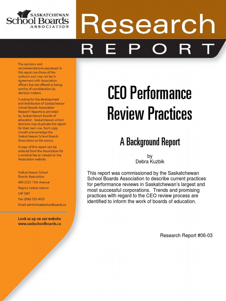 CEO Performance Review Practices | PDF | Executive Compensation | Chief ...