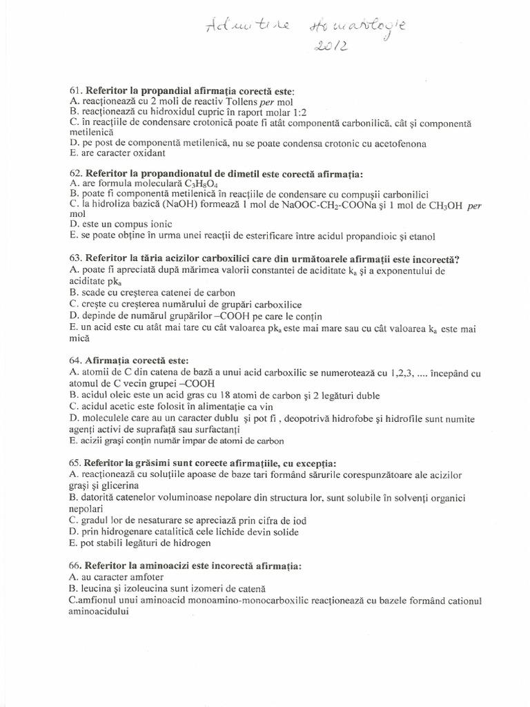 2012 Admitere MD | PDF