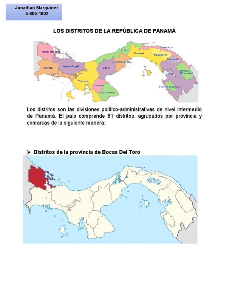 Los Distritos de La República de Panamá | PDF
